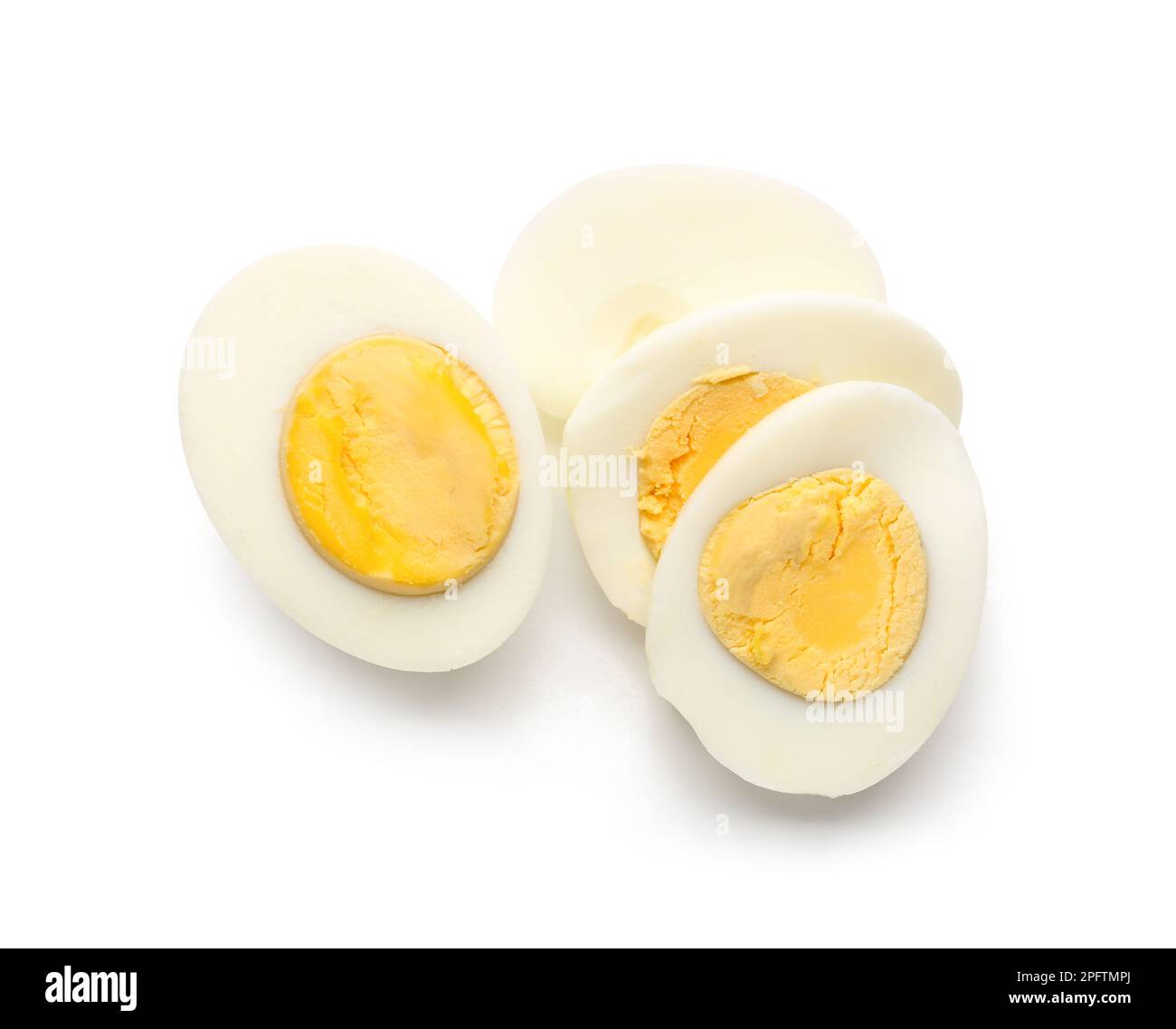 Sliced boiled egg isolated on white background Stock Photo - Alamy