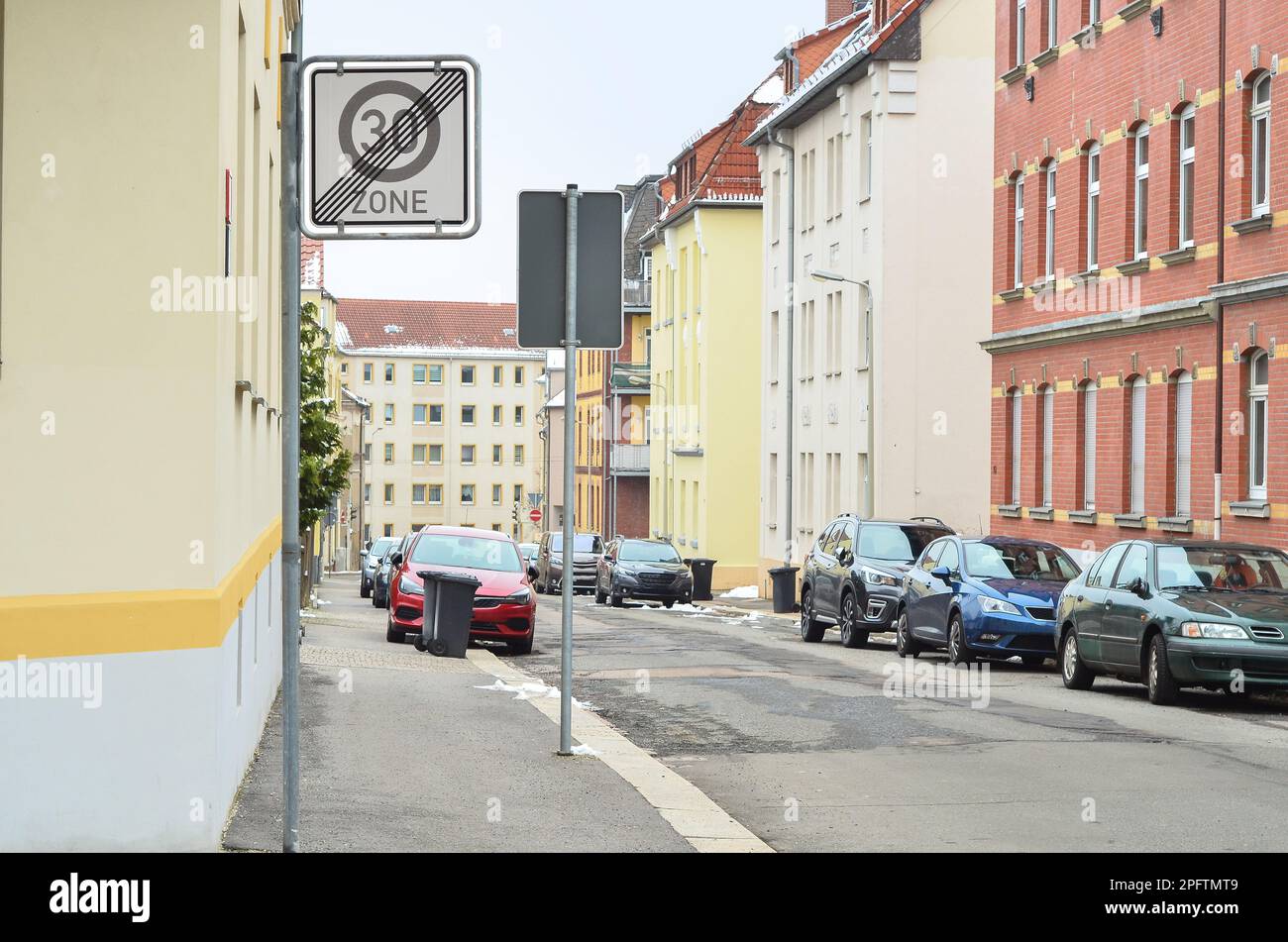 End speed restriction traffic sign hi-res stock photography and images ...