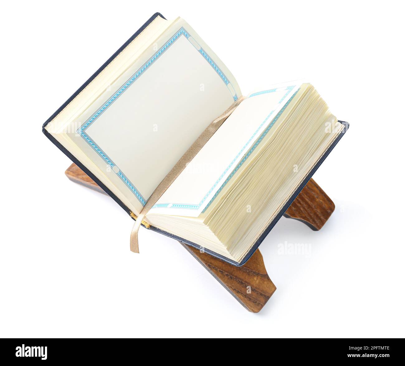 Rehal with Koran for Ramadan on white background Stock Photo - Alamy