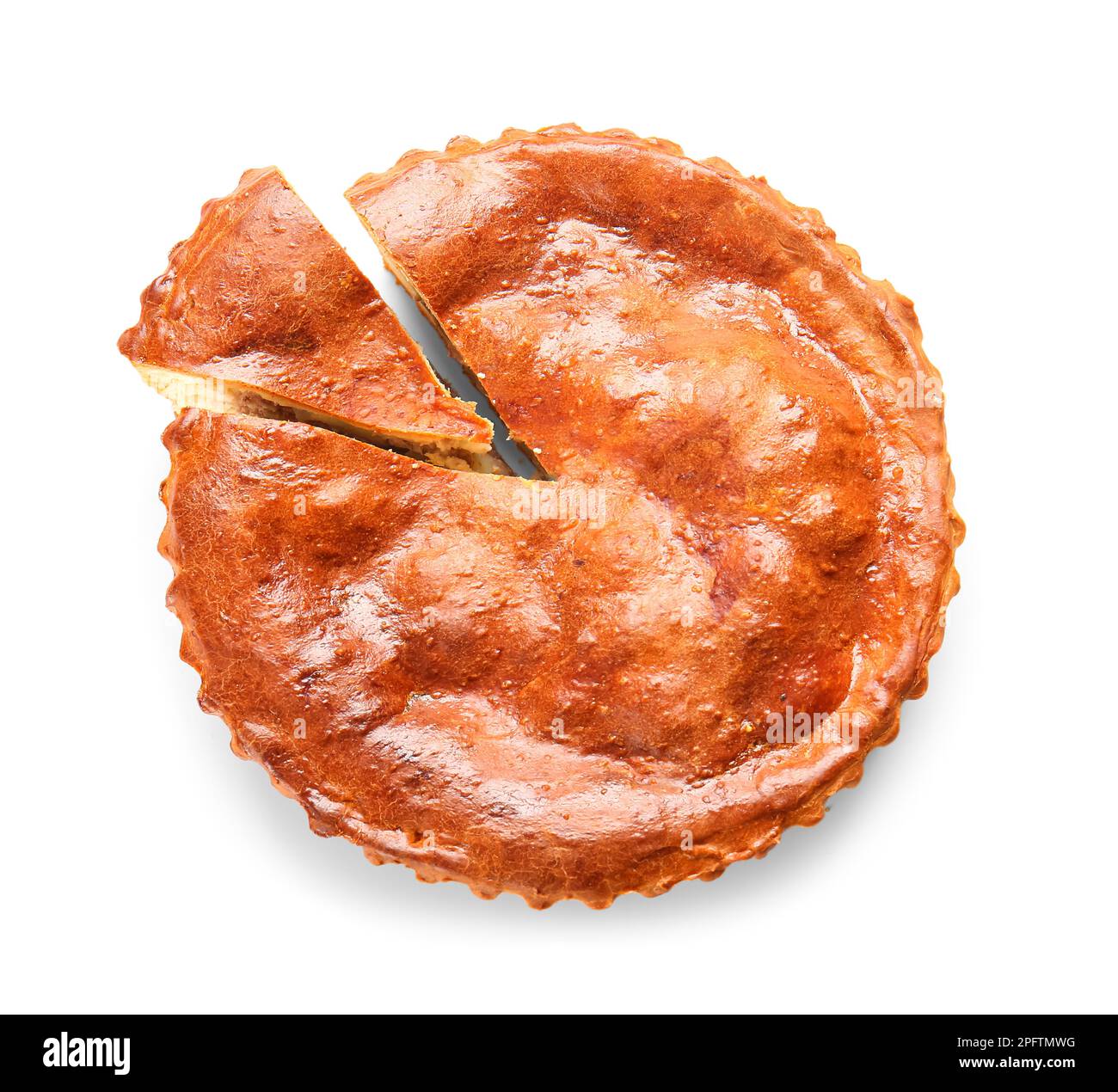 Delicious meat pie isolated on white background Stock Photo - Alamy