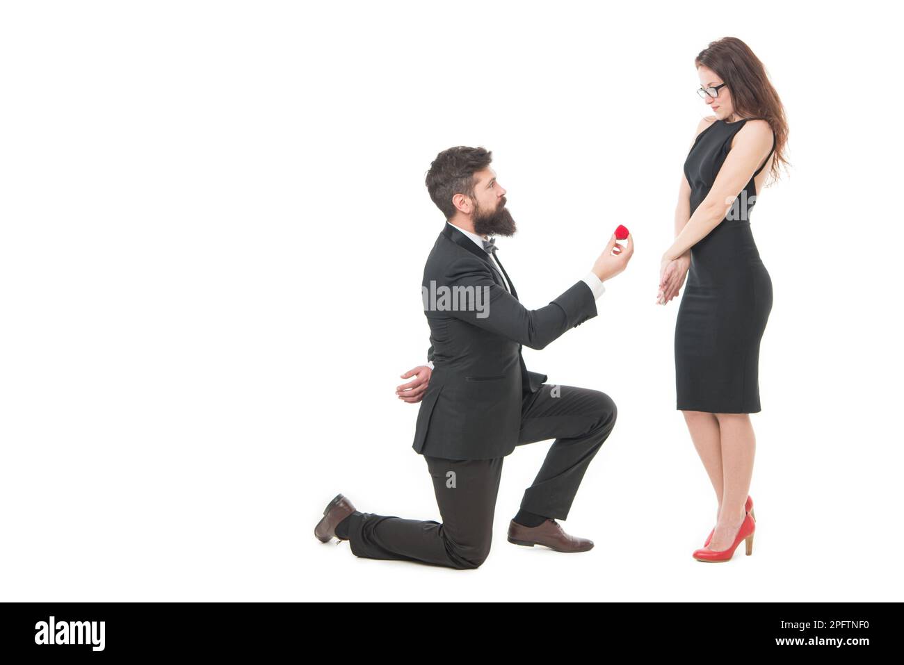 jewelry for engagement. couple getting engaged. romantic date surprise ...