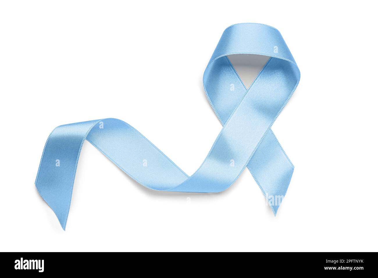 Light blue awareness ribbon isolated on white background. Prostate ...
