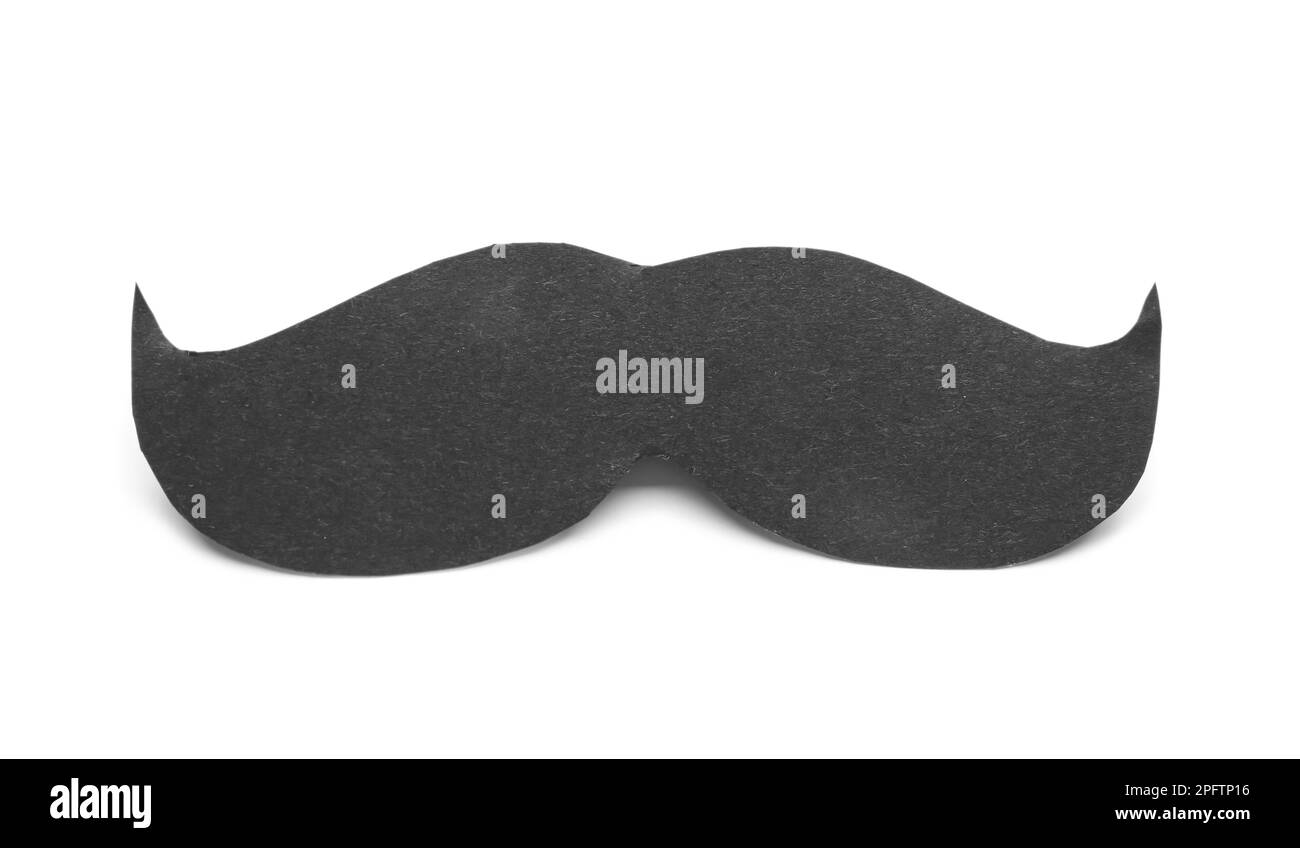 Black paper mustache isolated on white background Stock Photo - Alamy
