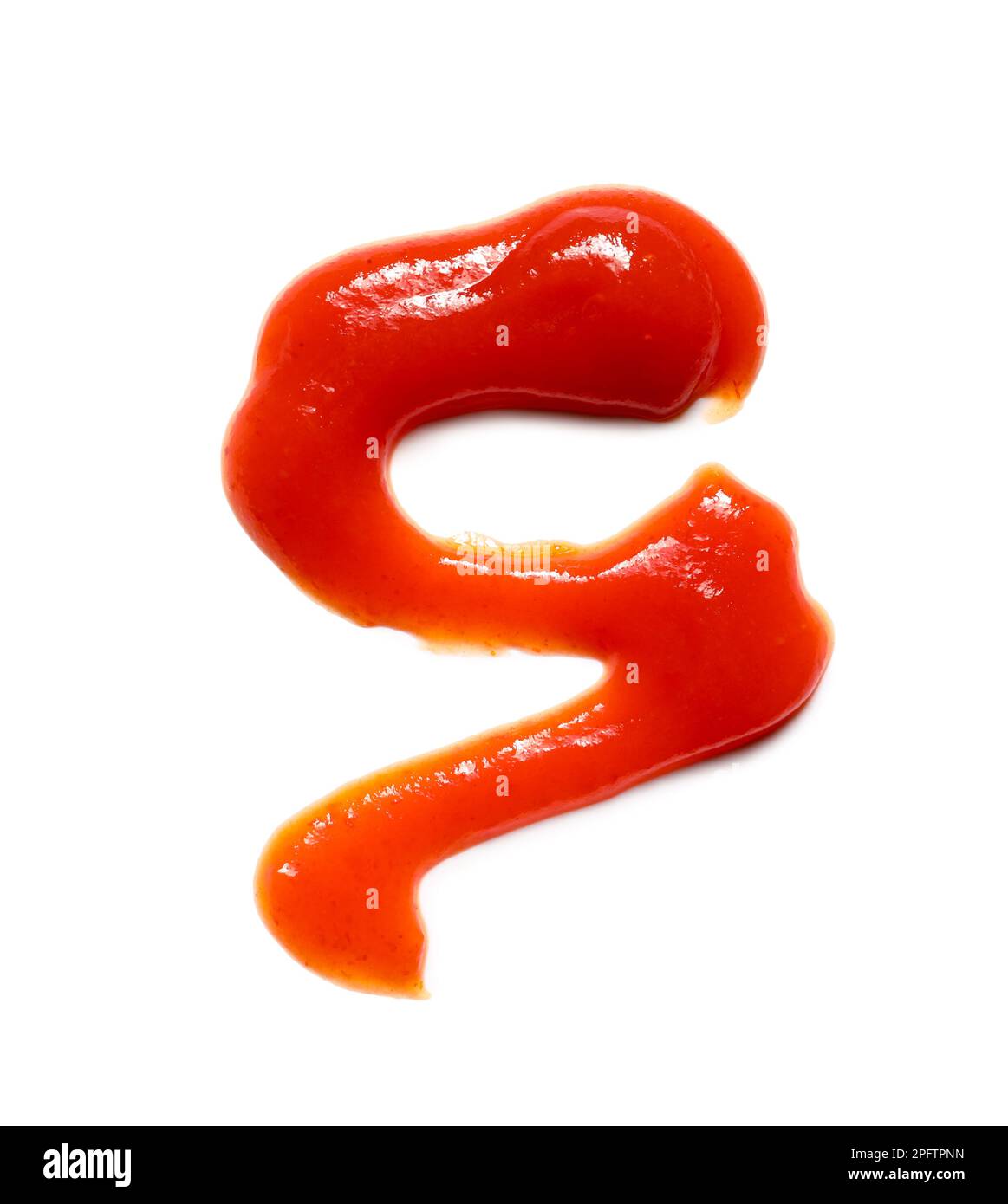 Spilled tasty ketchup isolated on white background Stock Photo - Alamy