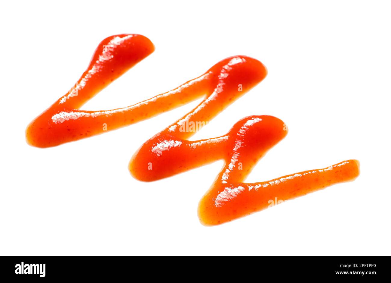 Spilled tasty ketchup isolated on white background Stock Photo - Alamy