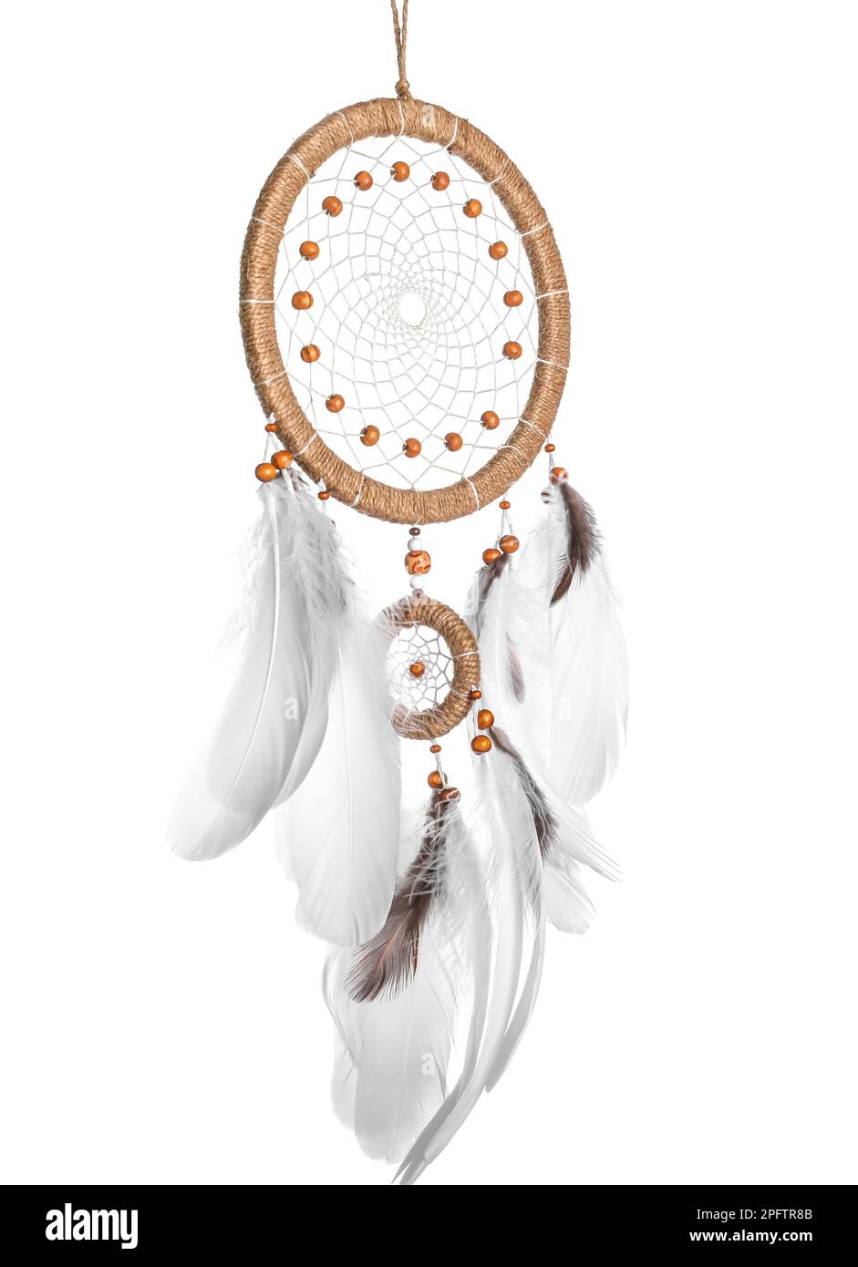 Beautiful dream catcher isolated on white Stock Photo - Alamy