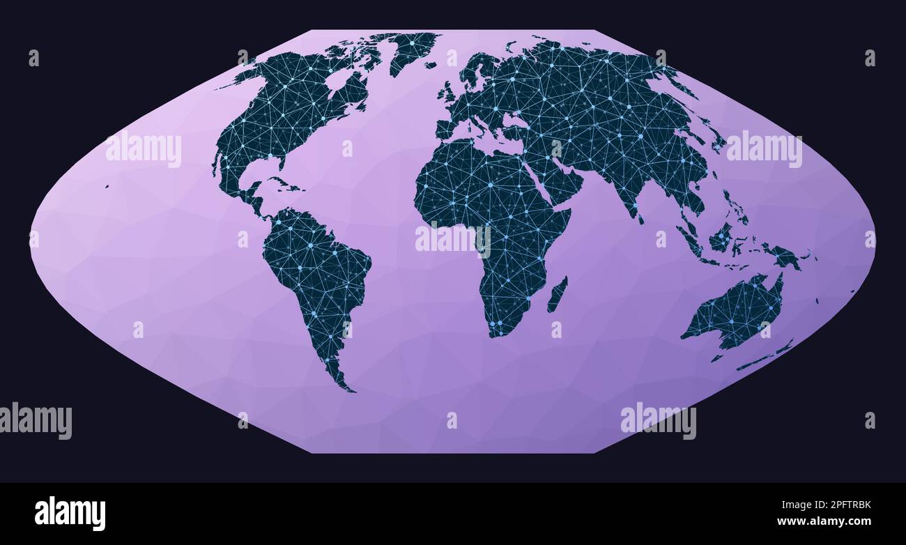 Global network concept. McBryde-Thomas flat-polar sinusoidal equal-area ...