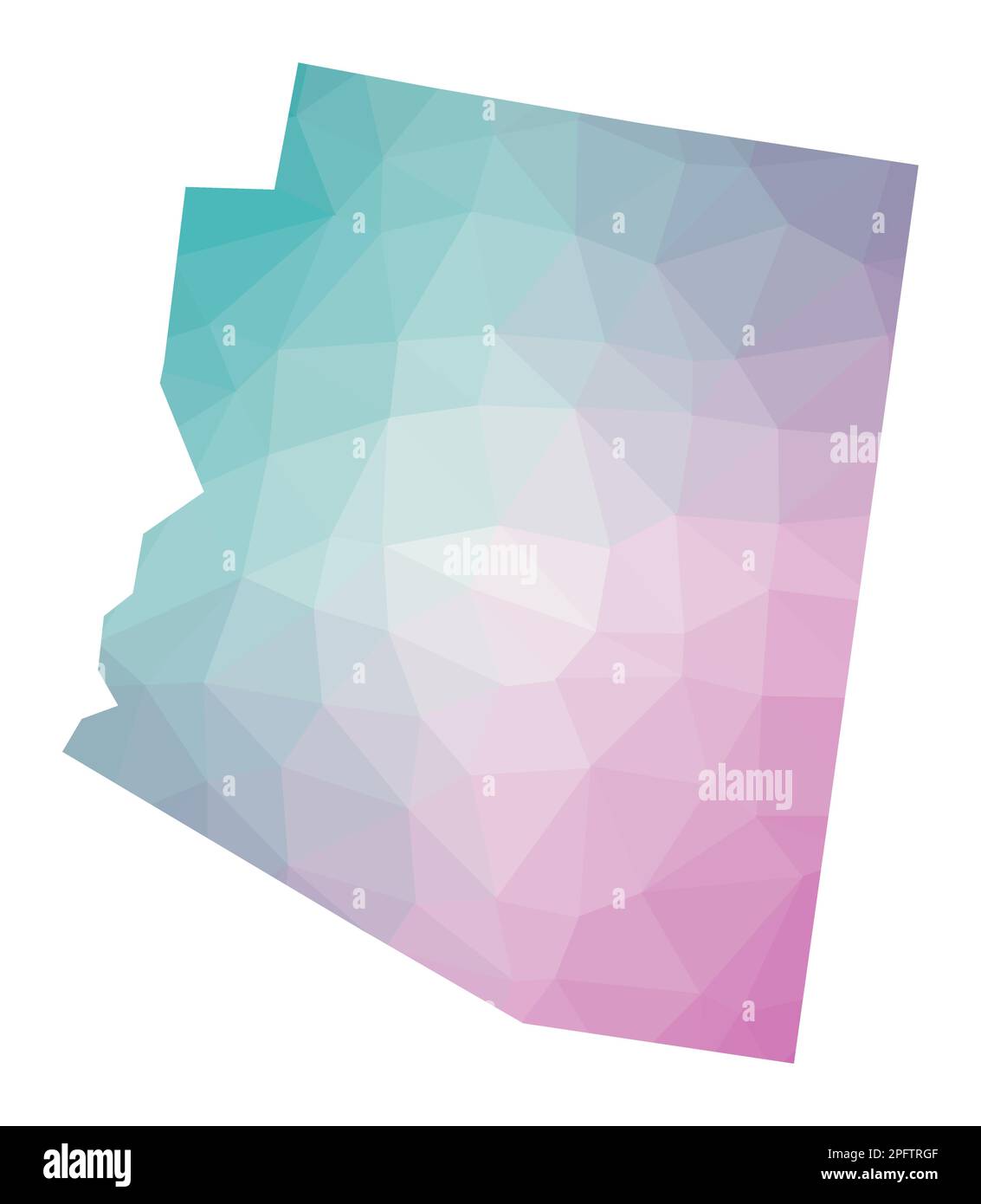Polygonal map of Arizona. Geometric illustration of the US state in ...