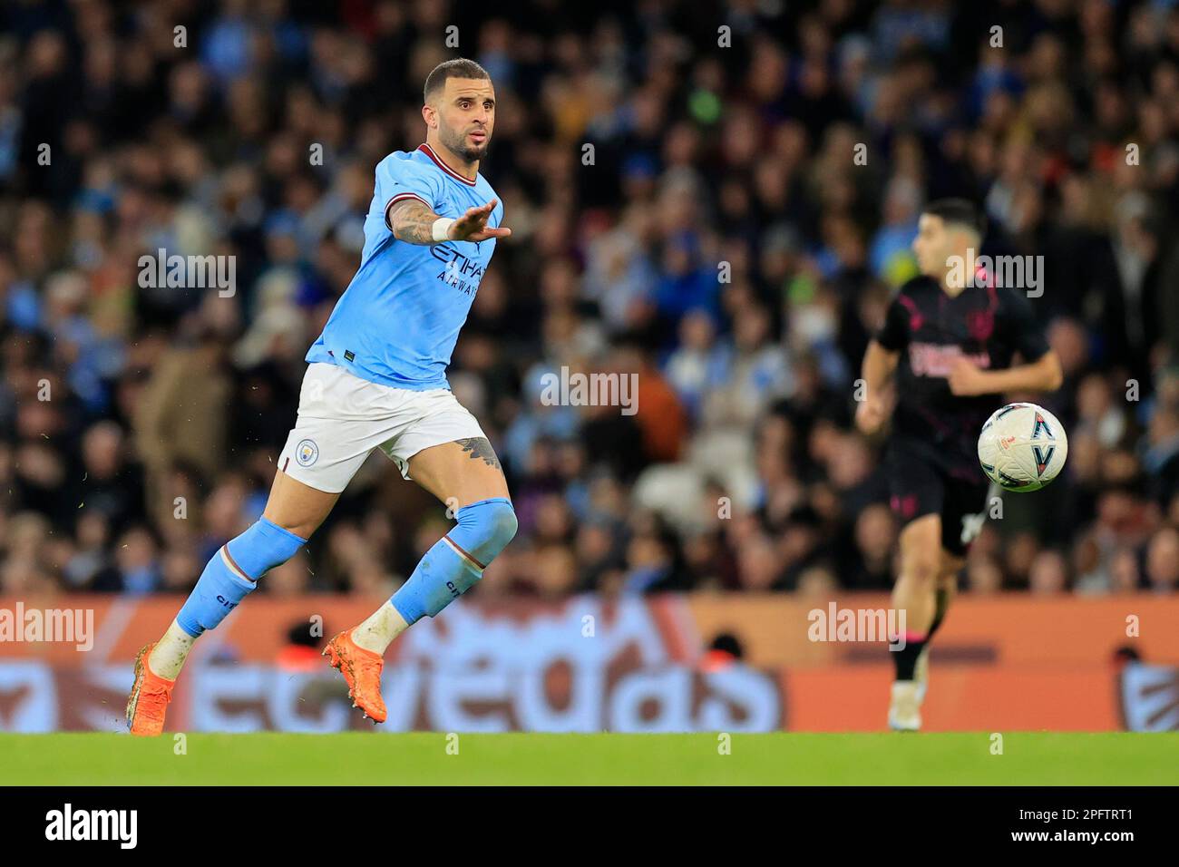 Kyle Walker #2 of Manchester City in action during the Emirates FA Cup ...