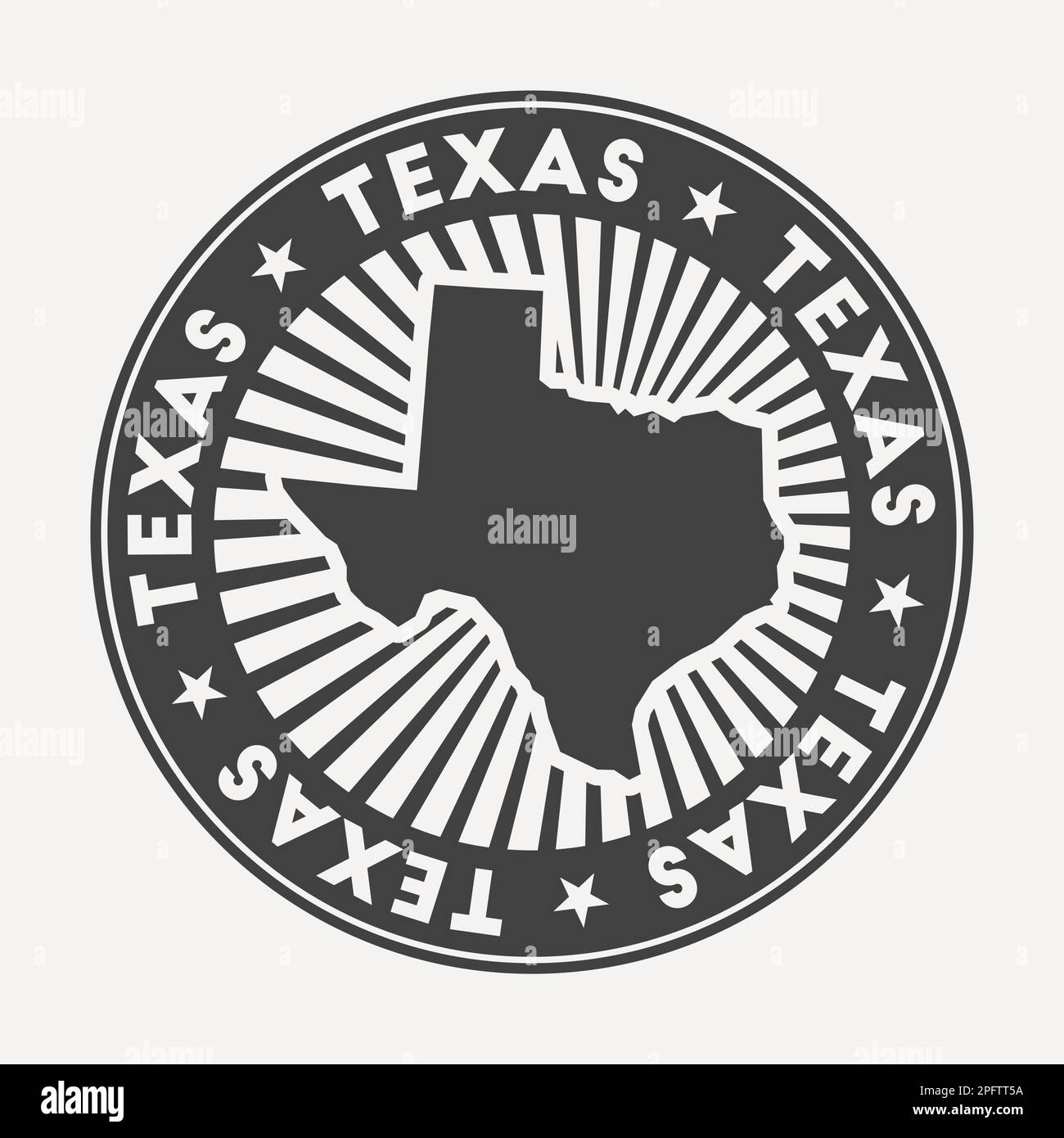 Texas round logo. Vintage travel badge with the circular name and map ...