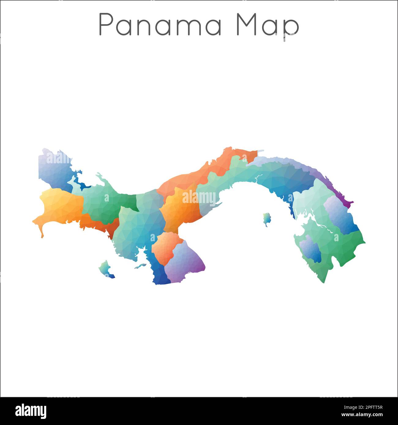 Low poly map of Panama. Panama geometric polygonal, mosaic style map ...