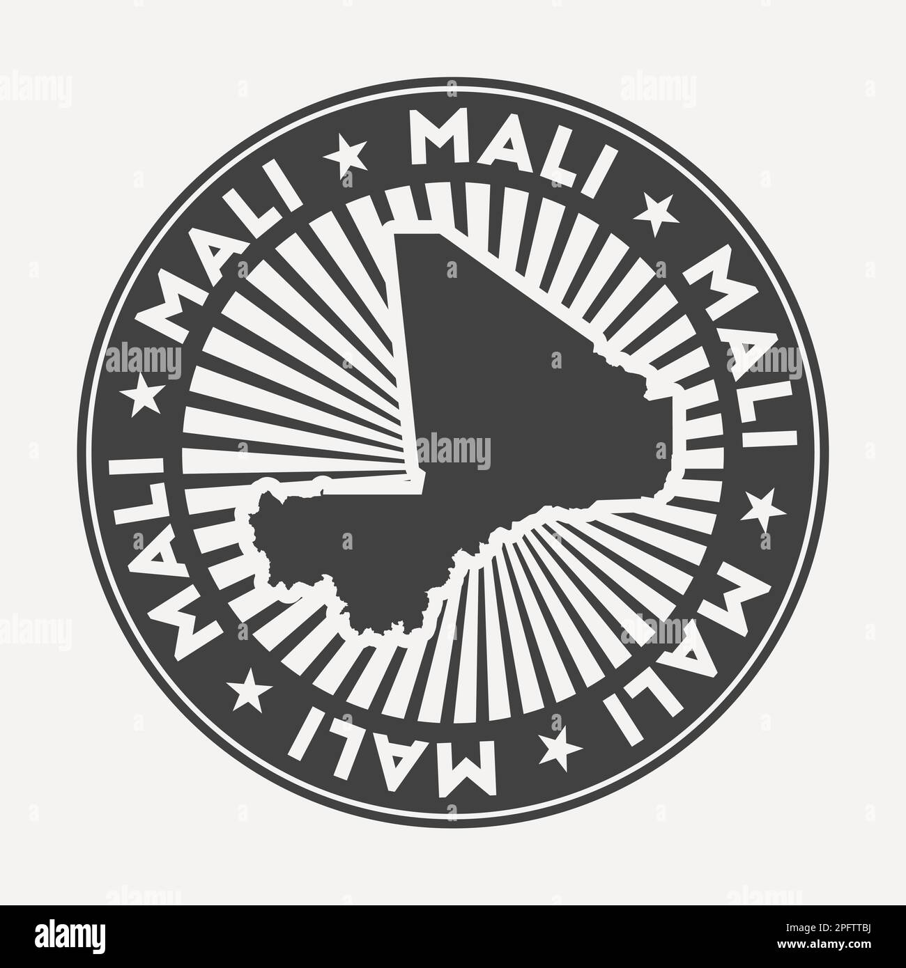 Mali round logo. Vintage travel badge with the circular name and map of country, vector ...