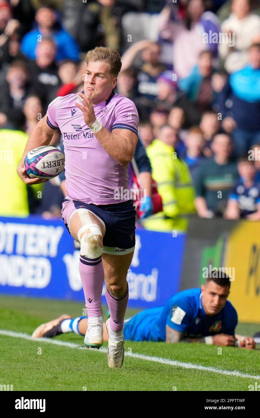 Duhan van der Merwe #11 of Scotland during the 2023 Guinness 6 Nations ...