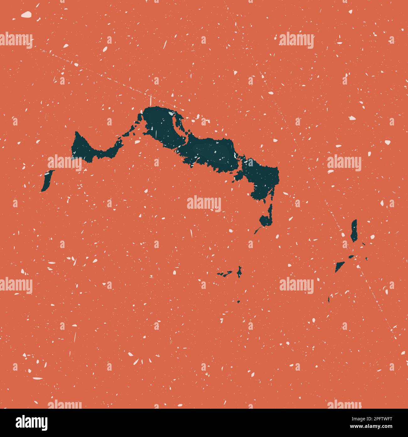 Turks and Caicos Islands vintage map. Grunge map of the island with ...