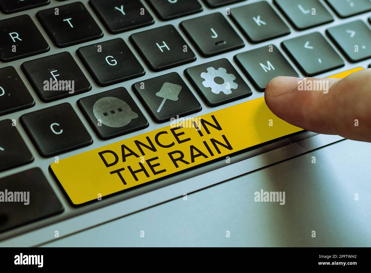 Sign displaying Dance In The Rain. Conceptual photo Enjoy the rainy day childish activities ...