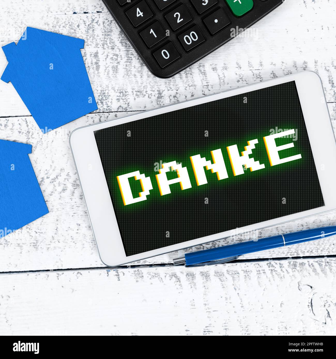Text sign showing Danke. Business showcase used as informal way of ...