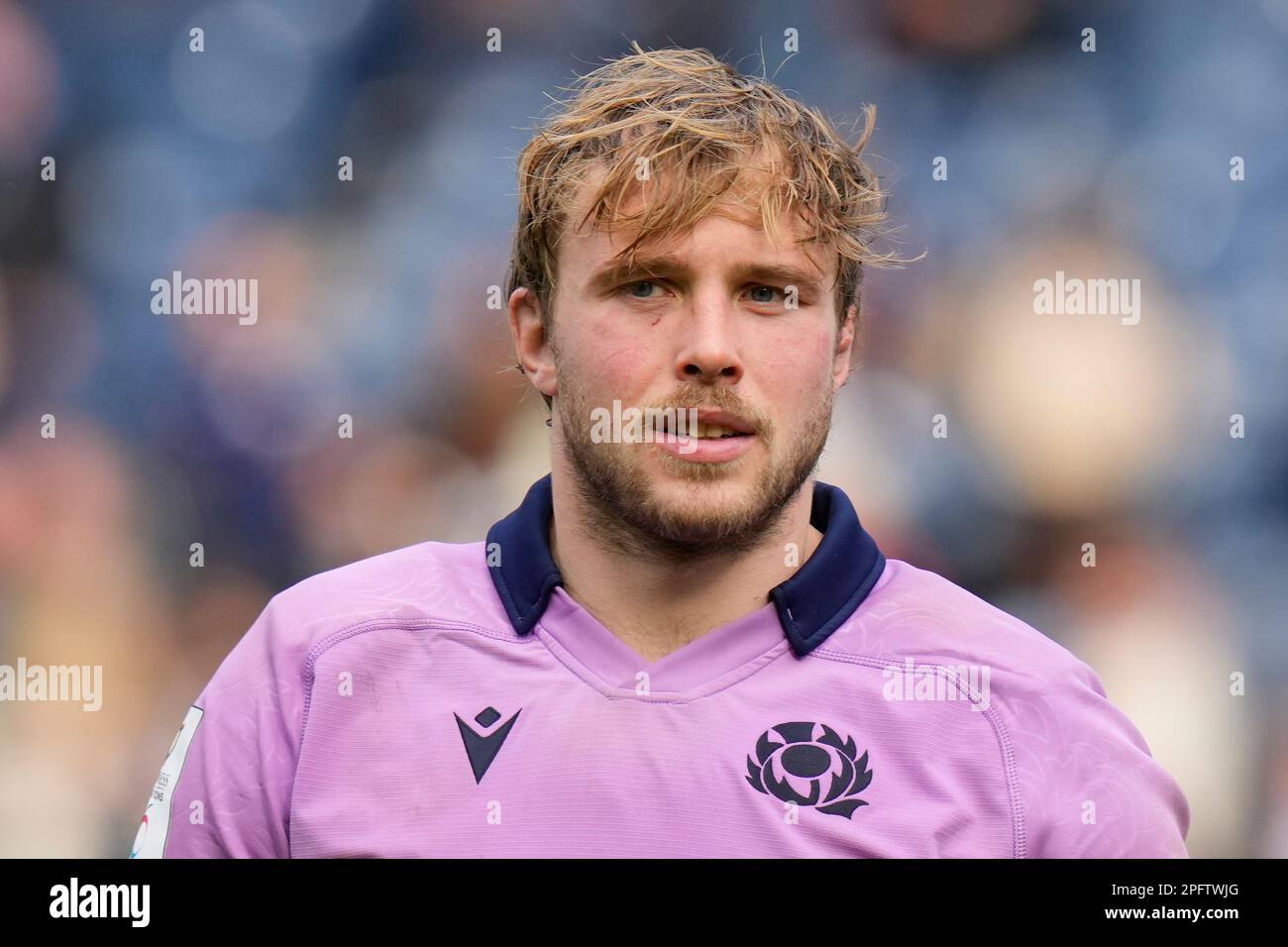 Jonny Gray #5 of Scotland after the 2023 Guinness 6 Nations match ...
