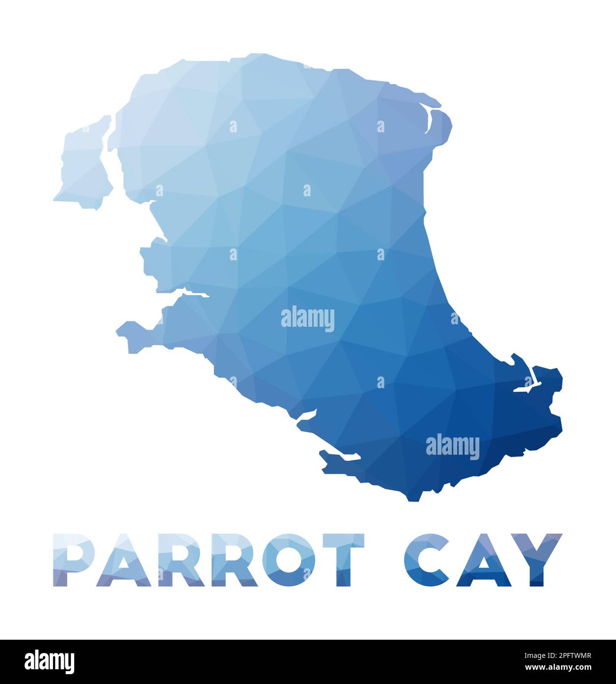 Low poly map of Parrot Cay. Geometric illustration of the island ...