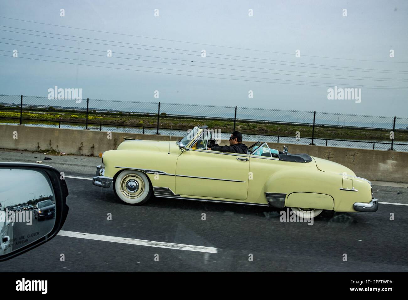 A 1954 Chevy Convertible cruising down Highway 101 in the Silicon ...