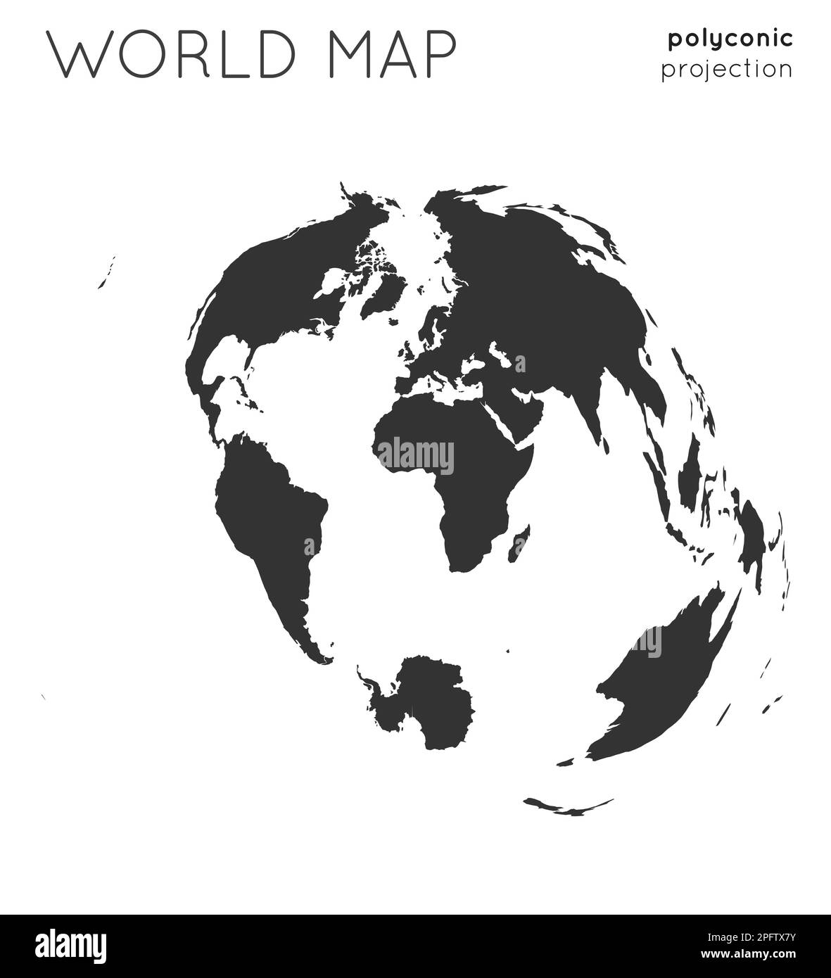 Polyconic projection map hi-res stock photography and images - Alamy
