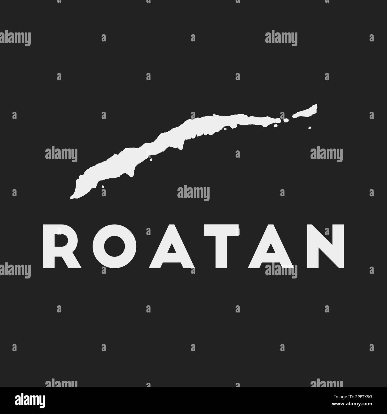 Roatan icon. Island map on dark background. Stylish Roatan map with ... Roatan icon. Island map on dark background. Stylish Roatan map with ...