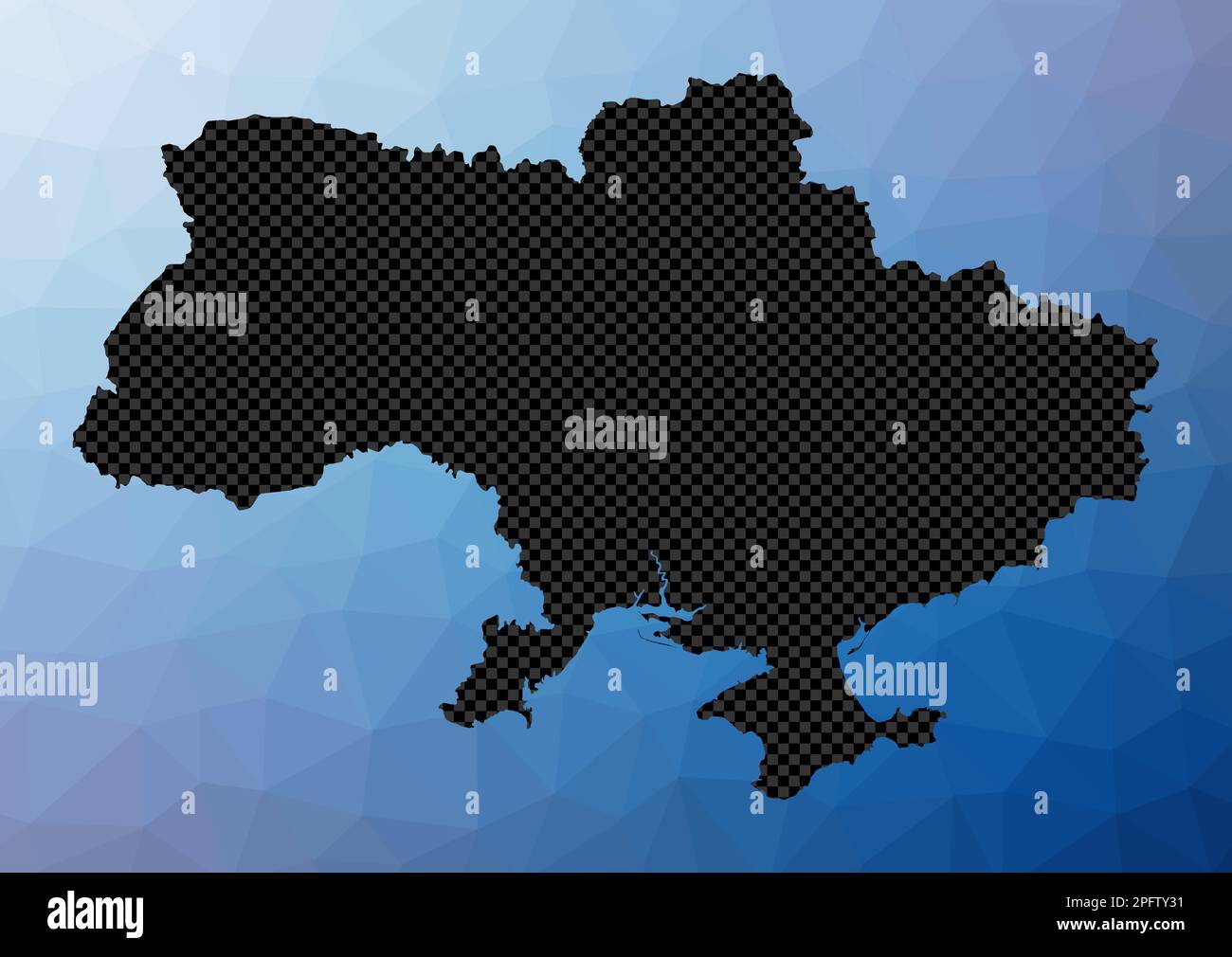 Ukraine geometric map. Stencil shape of Ukraine in low poly style ...