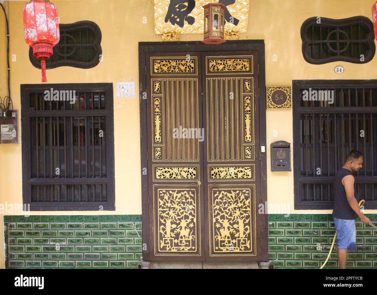 Malaysia, Penang, Georgetown, house, traditional architecture Stock ...