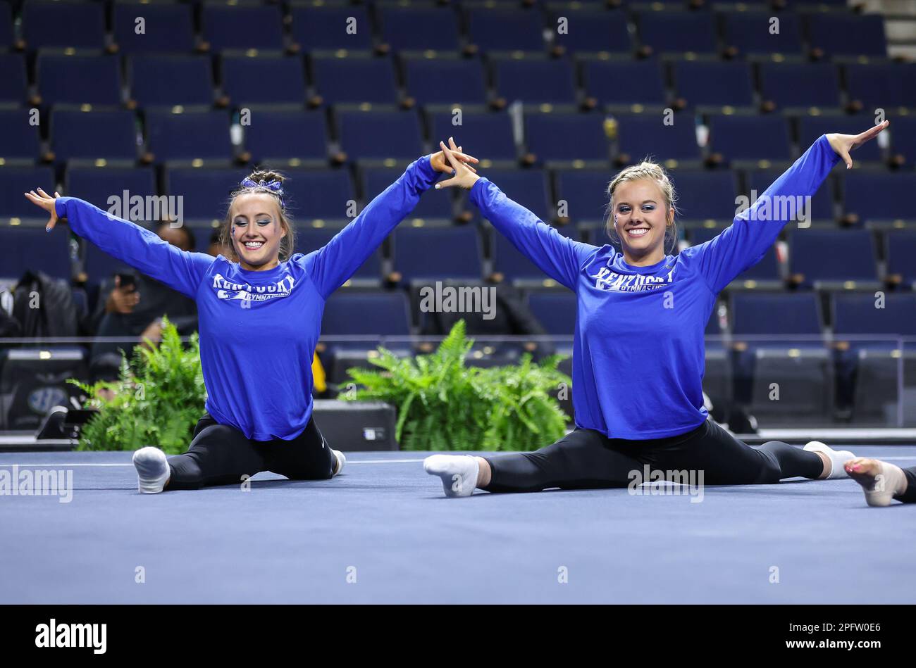March 18, 2023: Kentucky wildcat gymnasts warm up prior to the 2023 SEC ...