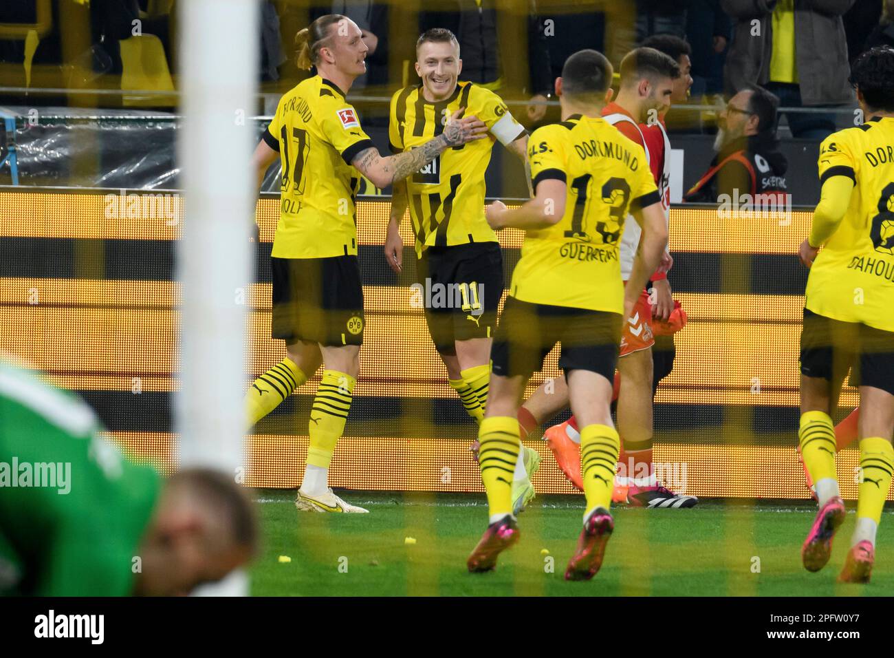 Germany. 18th Mar, 2023. Goalschuetze Marco REUS (2nd from left, DO ...