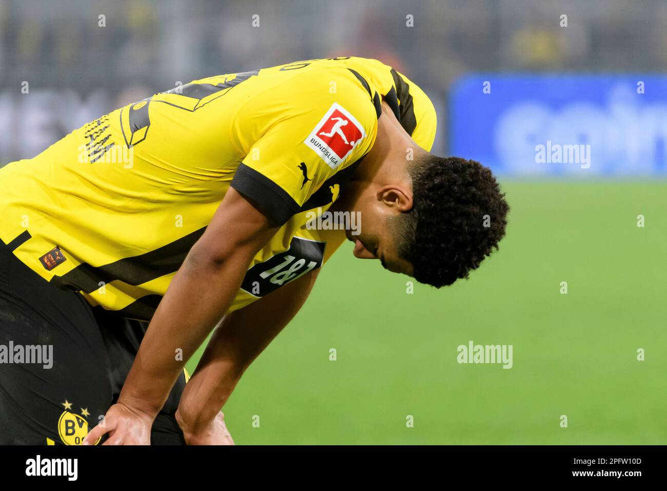 Germany. 18th Mar, 2023. Jude BELLINGHAM (DO) looks to the ground ...