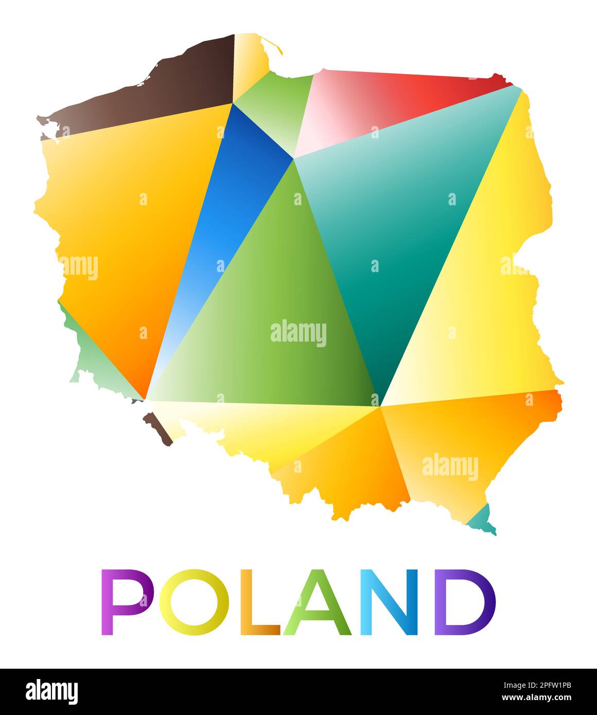 Bright colored Poland shape. Multicolor geometric style country logo ...