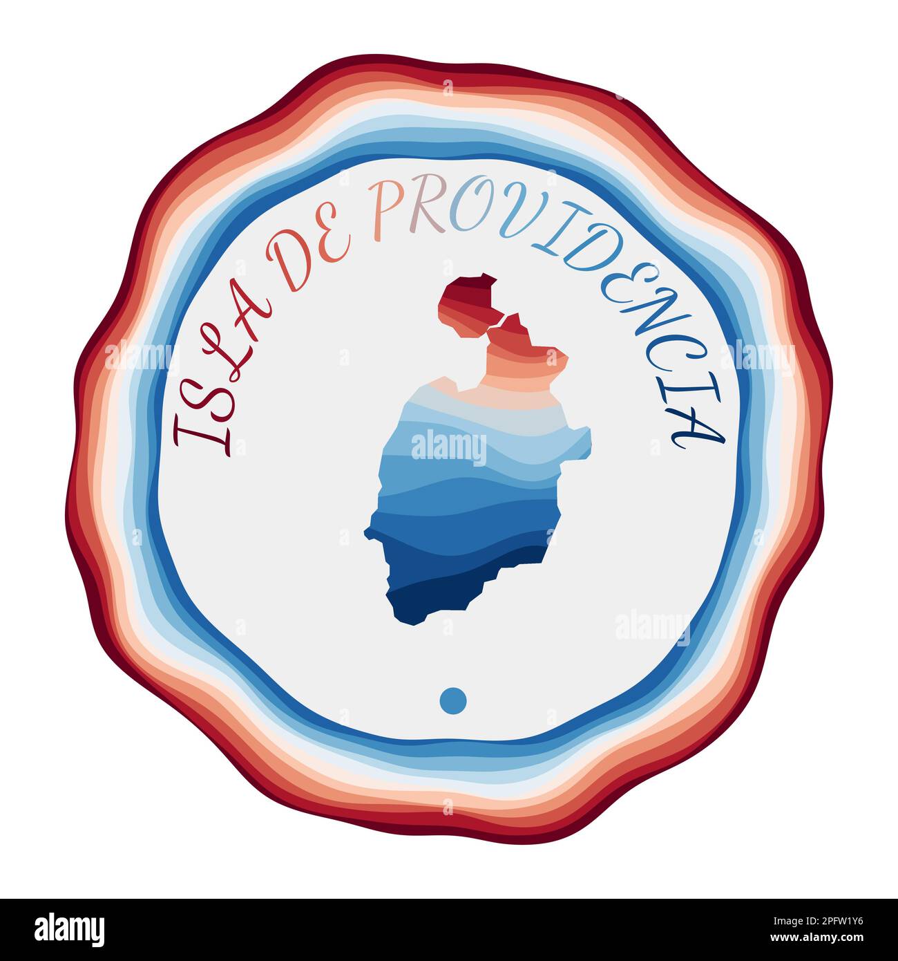 Isla de Providencia badge. Map of the island with beautiful geometric ...