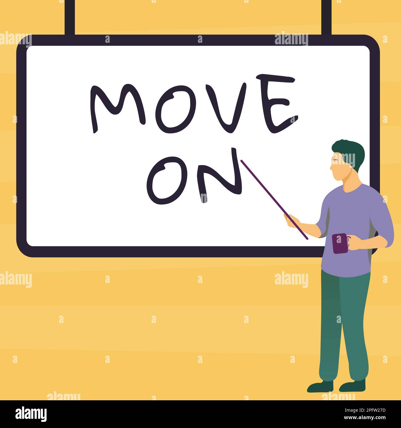 Conceptual display Move On. Business idea to leave the place where you ...