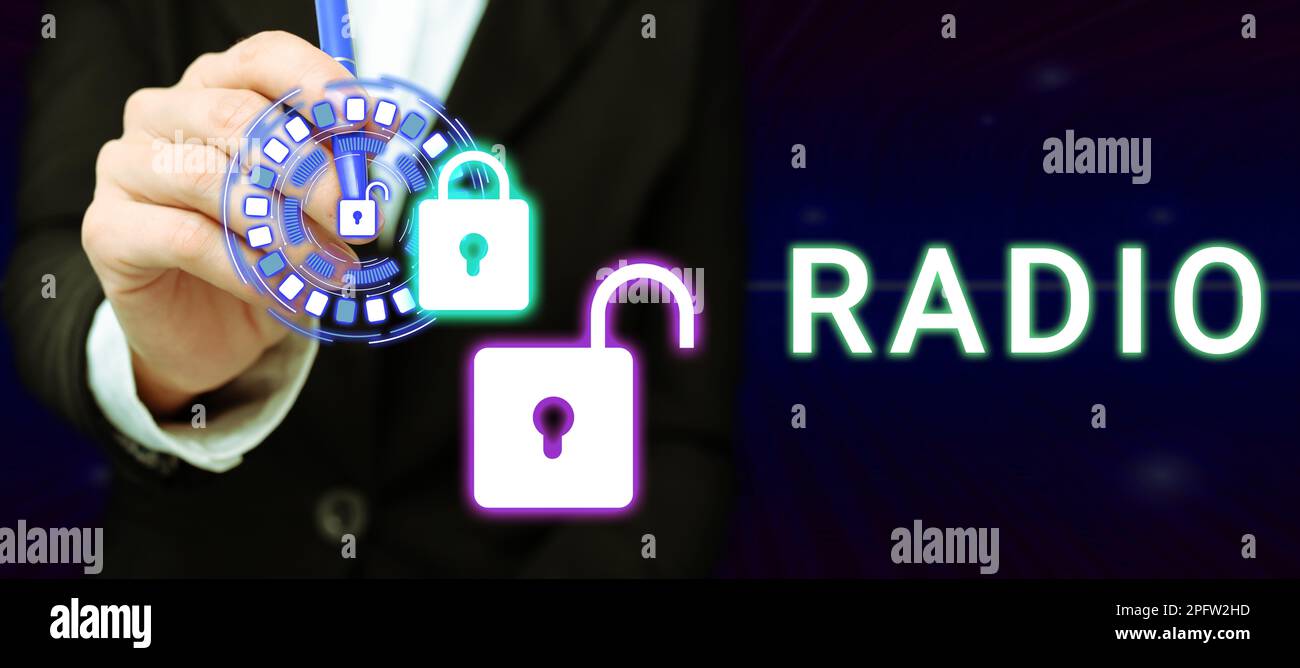 Writing displaying text Radio. Business approach transmission reception ...