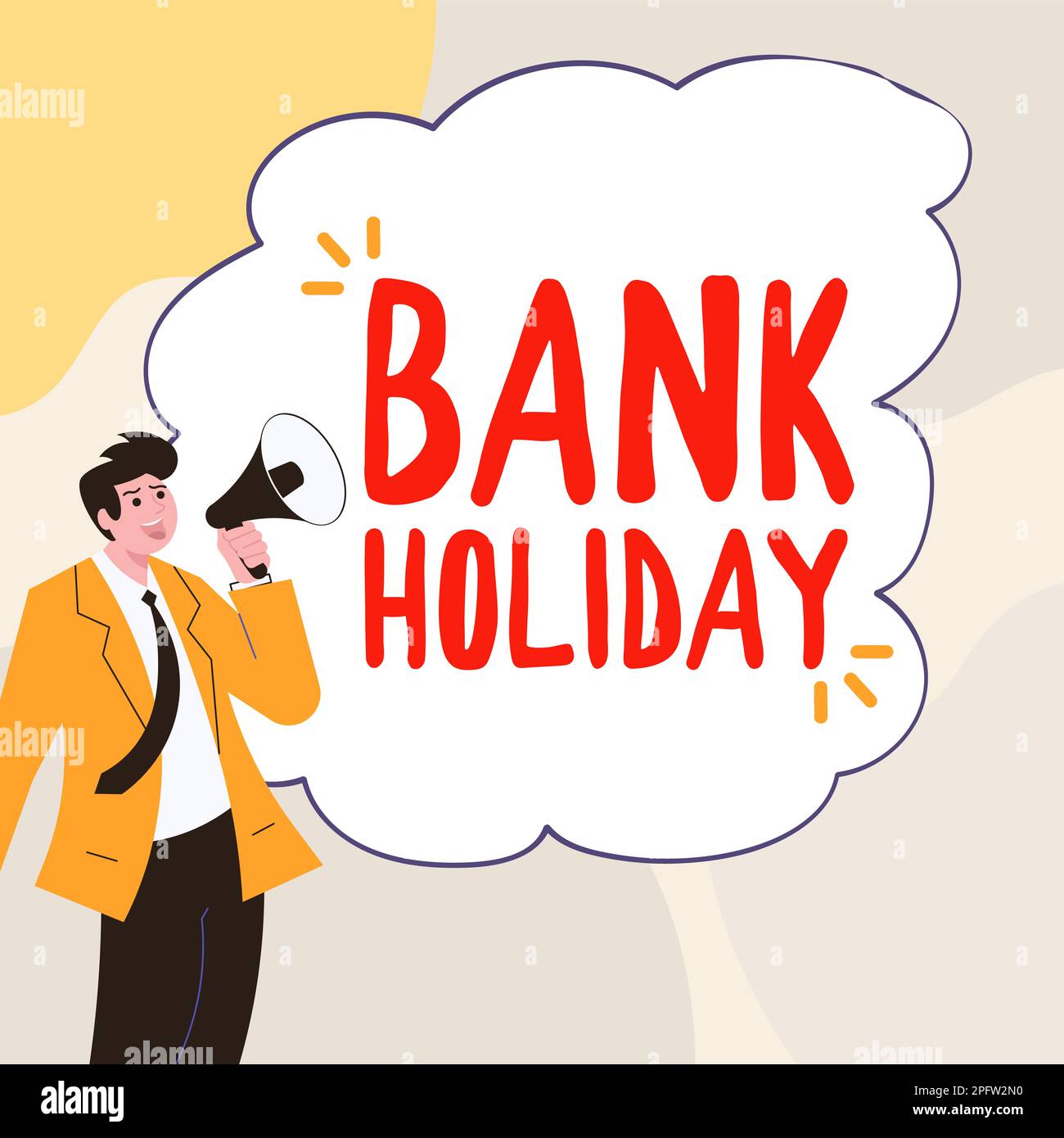 Hand writing sign Bank Holiday. Word for A day on which banks are ...