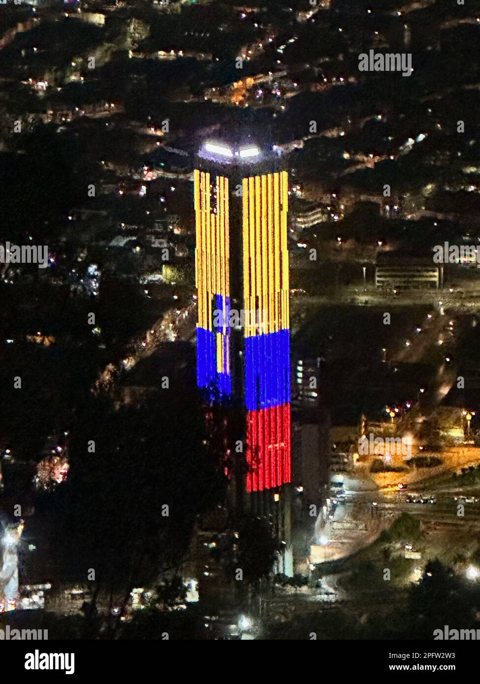 February 18, 2023, BogotÃ, USA: The Torre Colpatria (Colpatria Tower ...