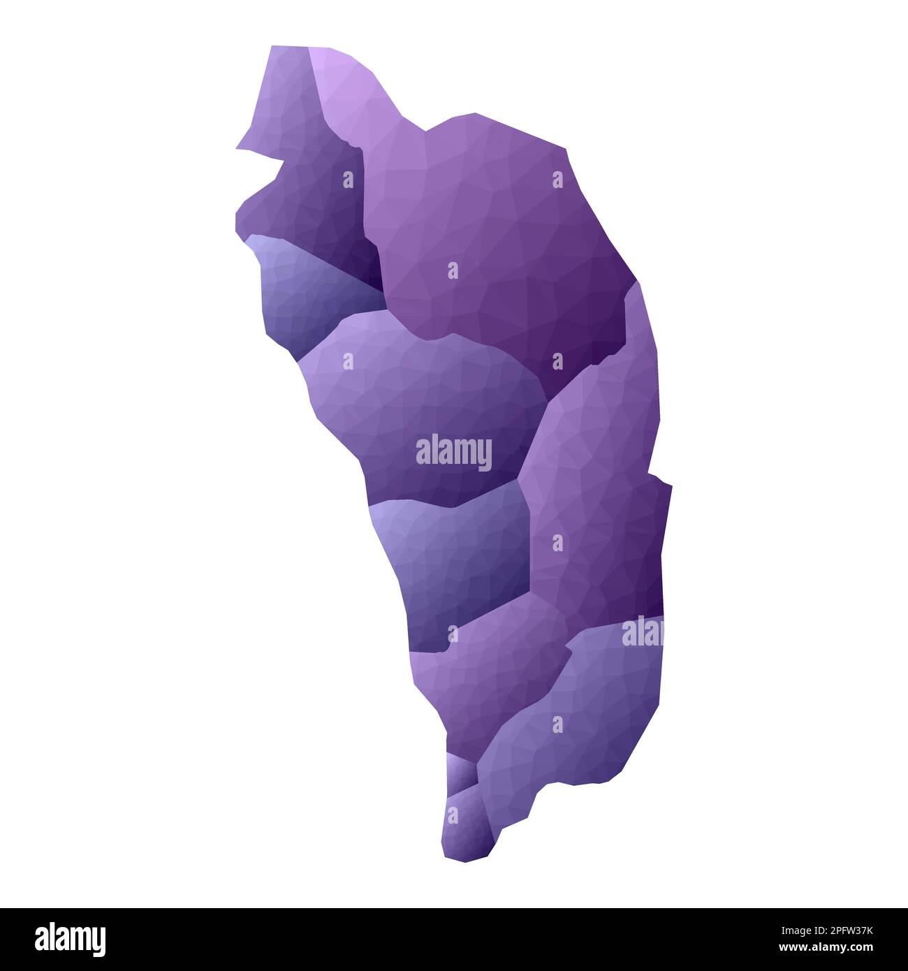 Dominica map. Geometric style country outline. Fresh violet vector ...
