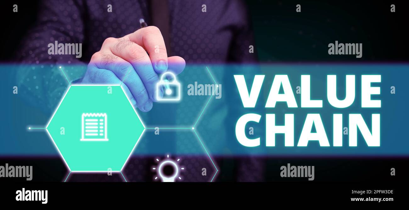 Text showing inspiration Value Chain. Business showcase Business ...