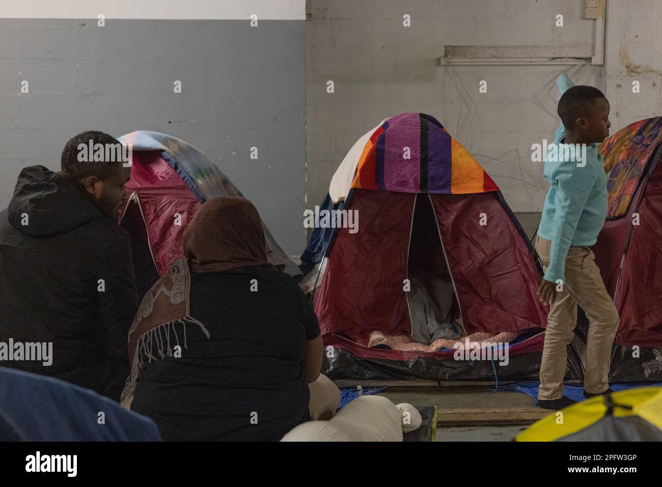 Paris, Paris, France. 17th Mar, 2023. A homeless family stays in a ...