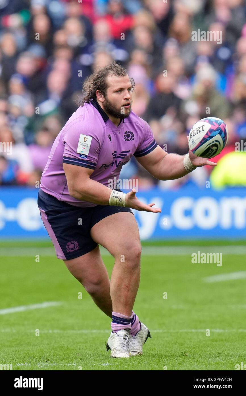 Pierre Schoeman #1 of Scotland during the 2023 Guinness 6 Nations match ...