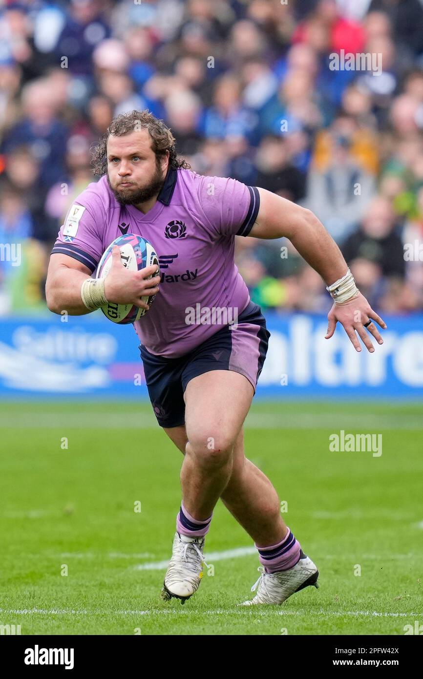 Pierre Schoeman #1 of Scotland during the 2023 Guinness 6 Nations match ...