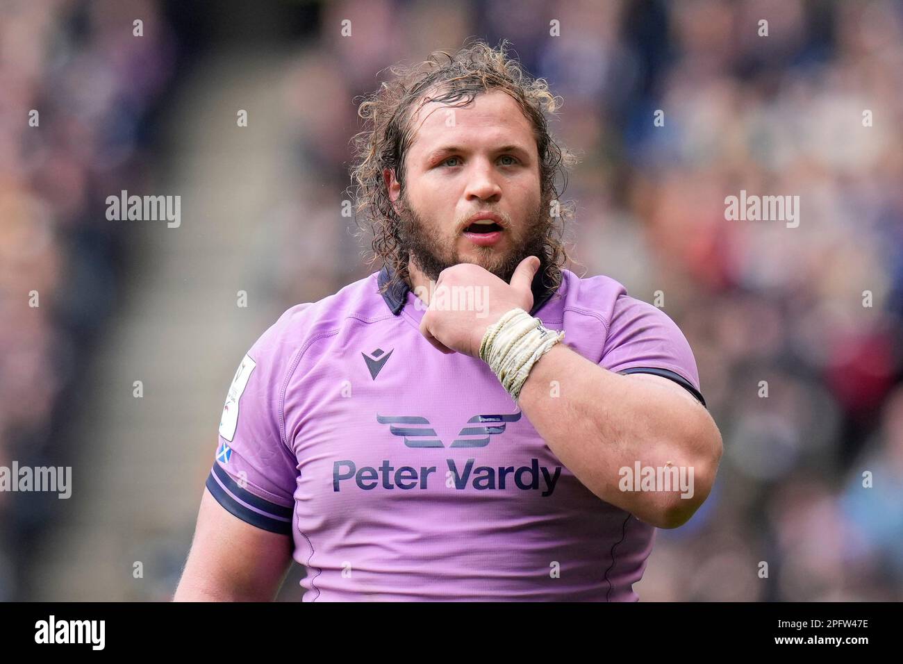 Pierre Schoeman #1 of Scotland during the 2023 Guinness 6 Nations match ...