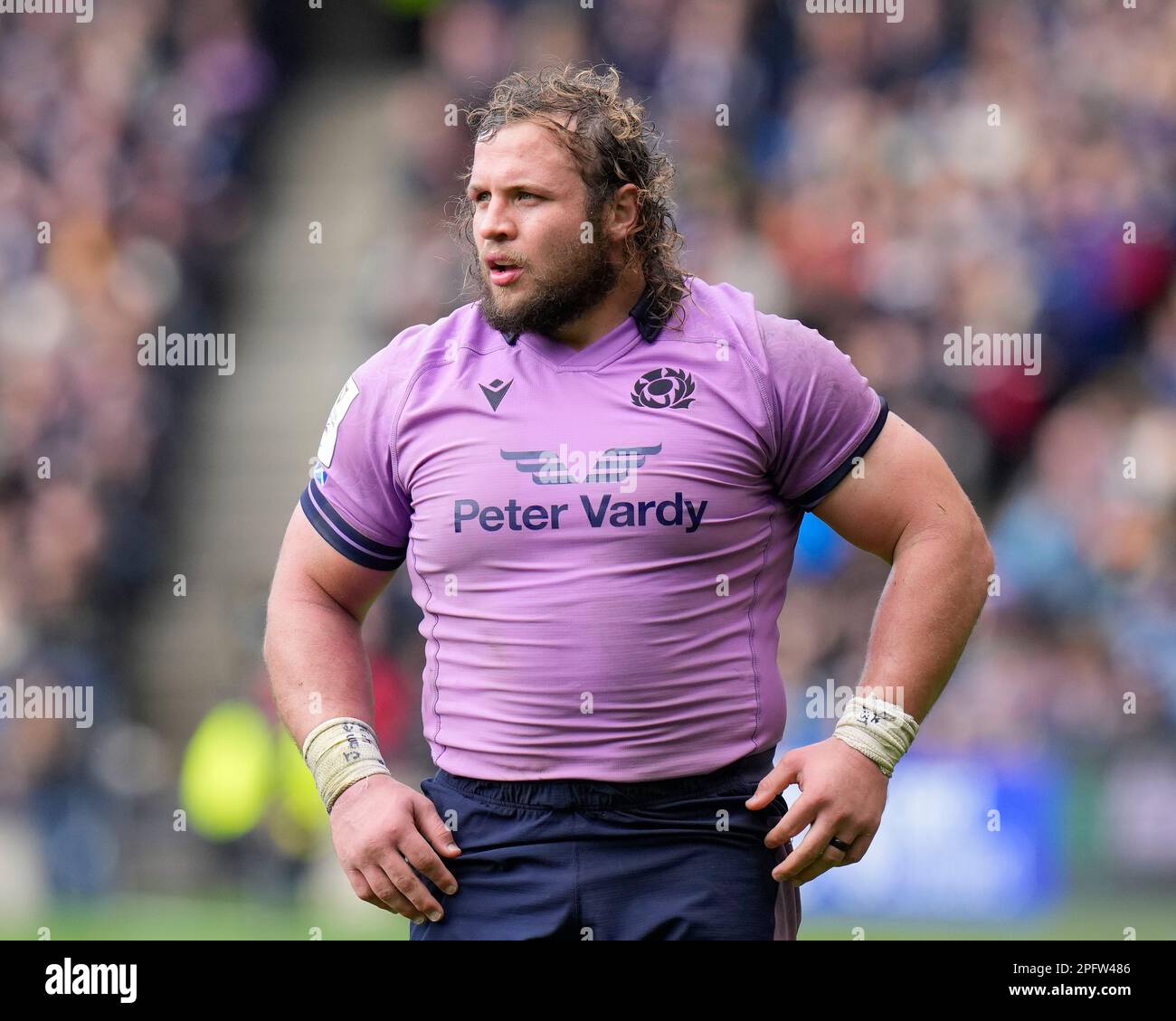 Pierre Schoeman #1 of Scotland during the 2023 Guinness 6 Nations match ...