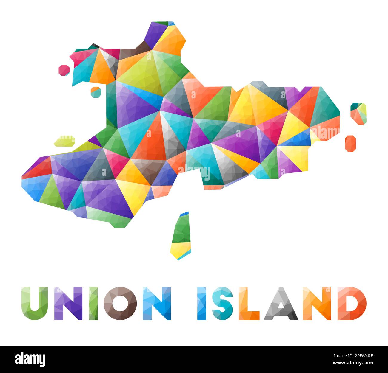Union Island - colorful low poly island shape. Multicolor geometric ...