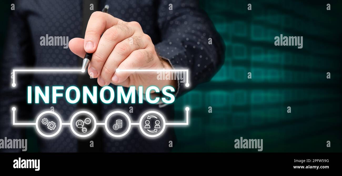 Text showing inspiration Infonomics. Internet Concept visual image used ...