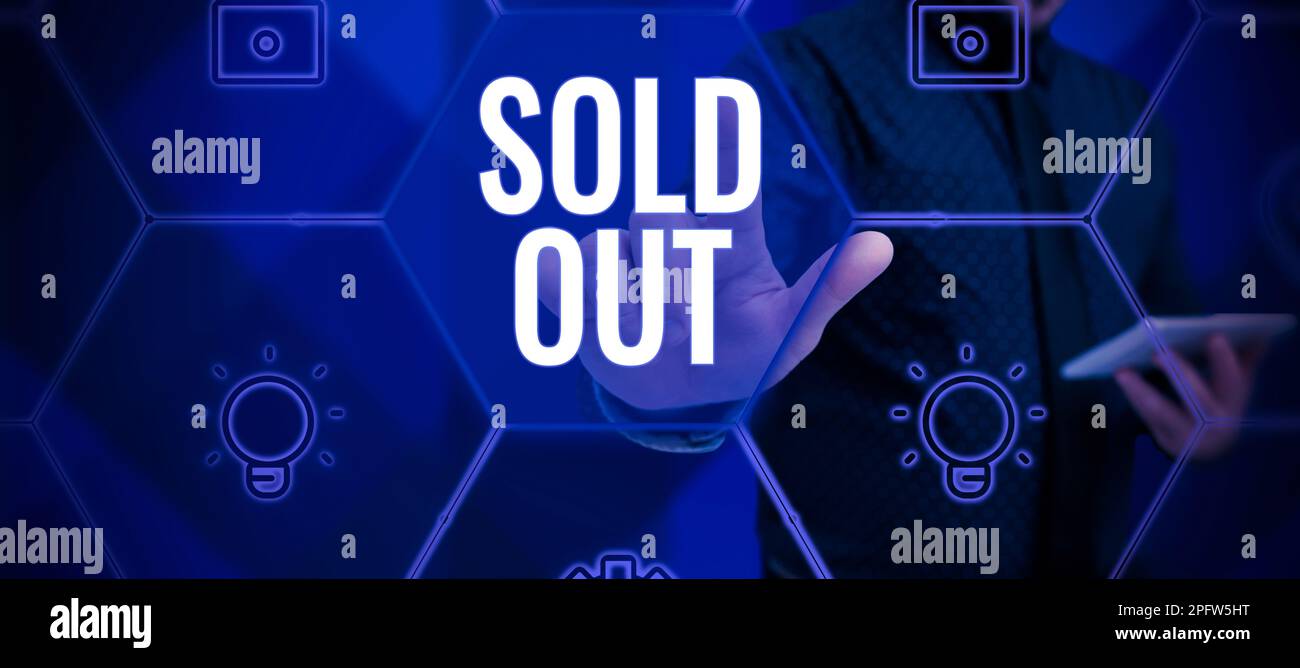 Conceptual display Sold Out. Word Written on Not available anymore ...