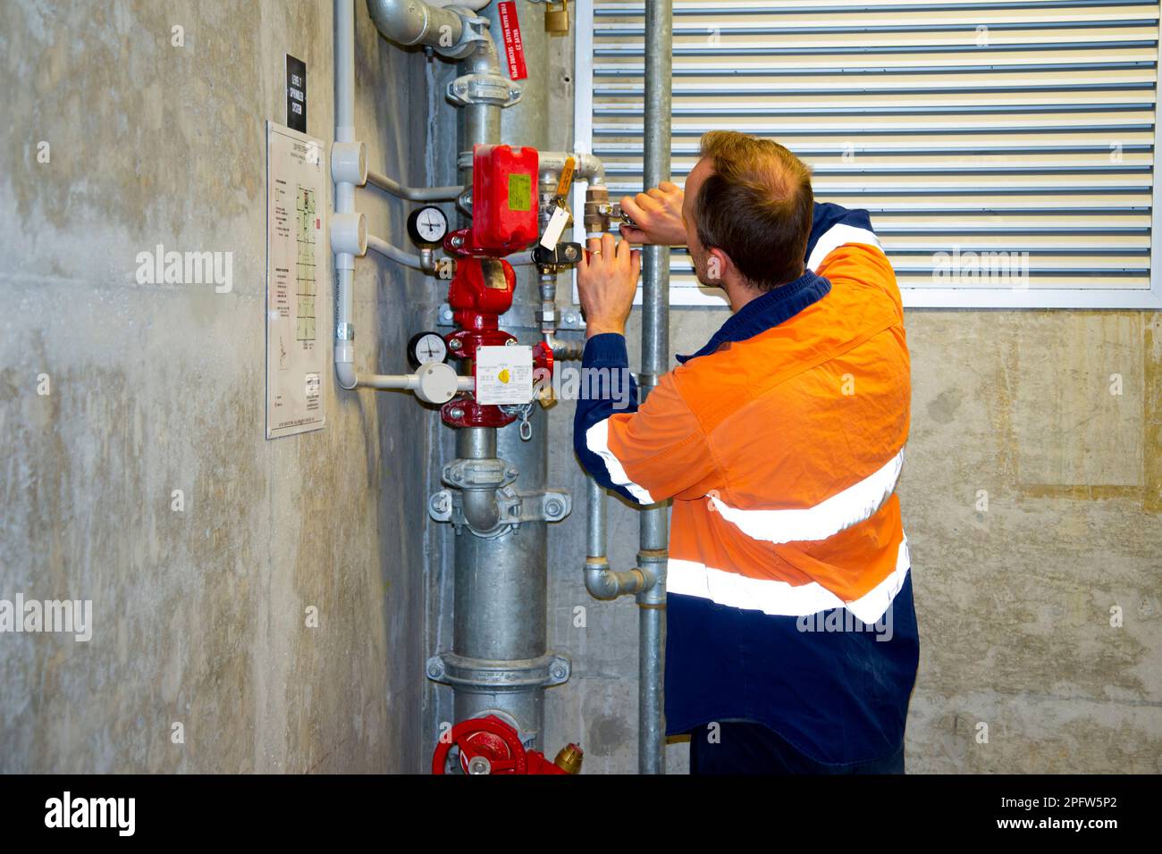 Plumbing Pipes in Residential Building Stock Photo - Alamy