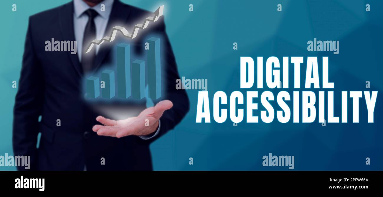 Text caption presenting Digital Accessibility. Business idea electronic technology that ...