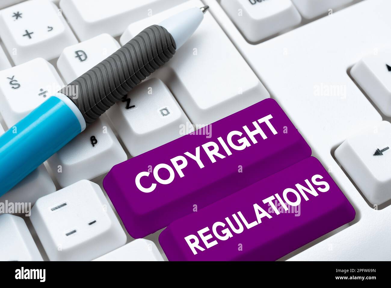 Text caption presenting Copyright Regulations. Business concept body of ...