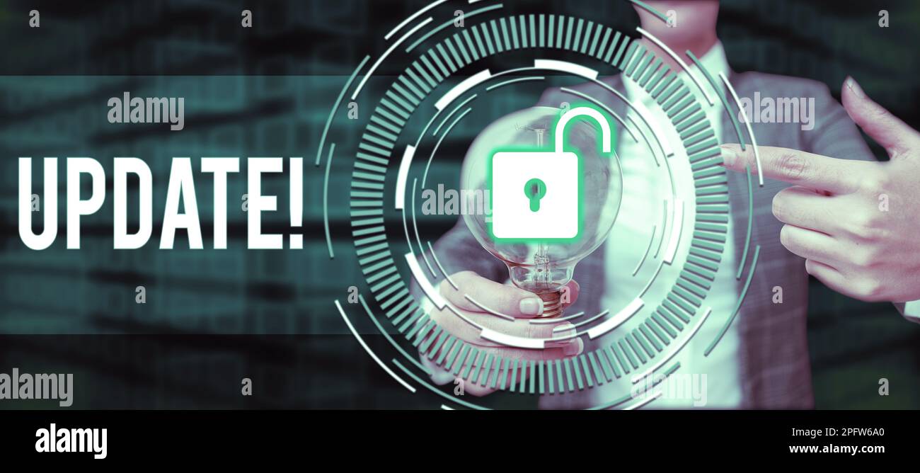 Conceptual caption Update. Business approach Make something more modern Adding new facts ...